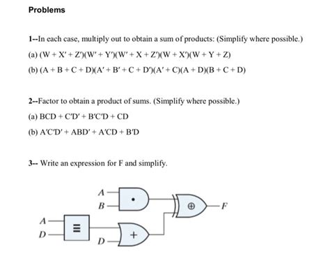 solved problems 1 in each case multiply out to obtain a