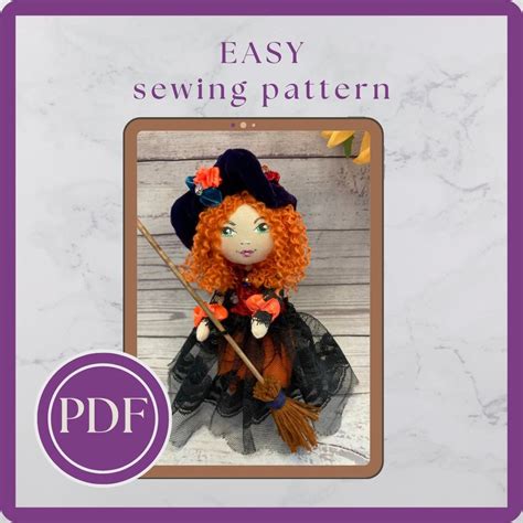 Diy Doll Pattern Witch Doll Pattern Pdf Sewing Pattern Doll