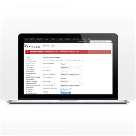 Alfresco Advanced Access Manager Block Share Sites Repository