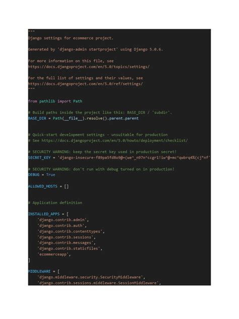 django settings for ecommerce project pdf computing computer
