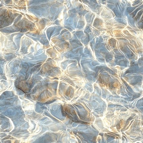 Photorealistic Seamless Texture Of Shallow River Water Stock Image