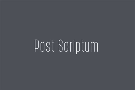 Post Scriptum Fonts Shmonts