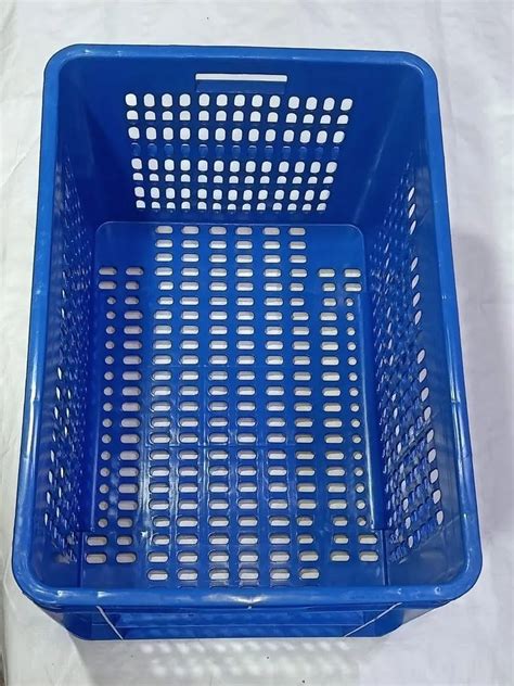 Rectangular Blue Stackable Plastic Crates For Storage At ₹ 200 In New Rectangular Blue Stackable Plastic Crates For Storage At ₹ 200 In New