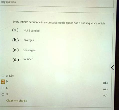 solved flag question every infinite sequence in a compact metric