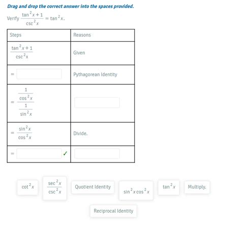 Drag And Drop The Correct Answer Into The Spaces Provided Verify Csc2xta