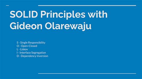 Android Engineers Solid Principles Kotlin By Oyindamola Olarewaju