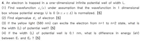 solved 4 an electron is trapped in a one dimensional
