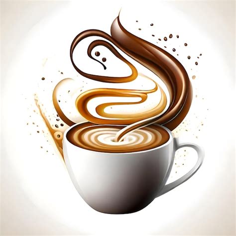 Premium Ai Image Happy Fusion Geometric Abstraction Of A Coffee Cup With Gradient Tail Ai