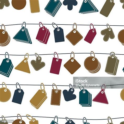 세일 Tags On 로프 원활한 배경기술 벡터 아이콘 세트 엘리먼트 0명에 대한 스톡 벡터 아트 및 기타 이미지 0명