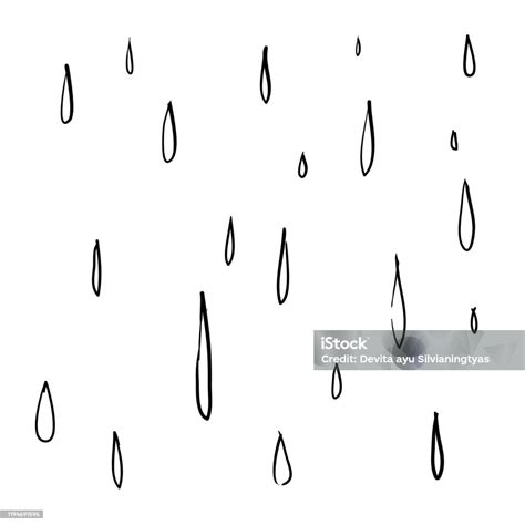 Simple Cute Shape Design Water Drop Doodle Illustration Stock