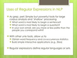 Regular Expressions In NLP And Regular Expression With Example PPTX Programming Languages