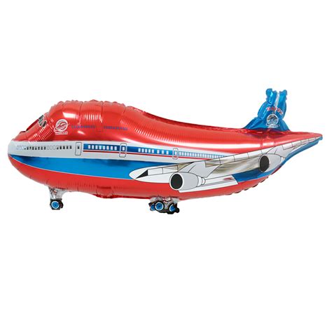 Фольгированные шары Пассажирский самолет Красный фольгированный шар 751015 Fg — купить