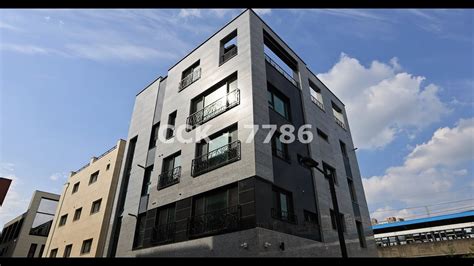 7786 그레이와 블랙 화강석 유광 마감 멋진 5층 다세대 상가주택 빌라 디자인 예쁜 건물 외벽 회색 석재 외장 시공 화강암 리모델링 Youtube