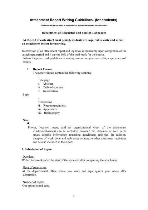 Attachment Report Guidelines For 2022 Attachment Report Writing