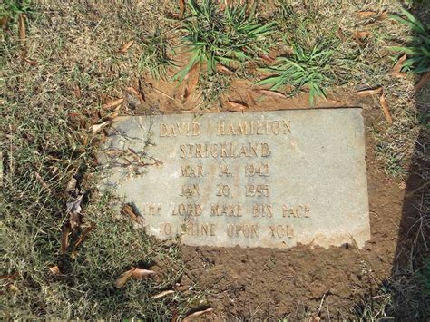 David Hamilton Strickland 1942 1995 Find A Grave äreminne