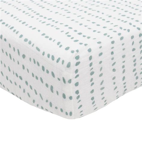 Little Unicorn Stone Stripe Cotton Muslin Crib Sheet