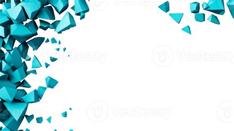 Turquoise Angular Geometric Shapes Abstract Composition Cut Out