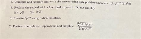 Solved 4 Compute And Simplify And Write The Answer Using Chegg Com