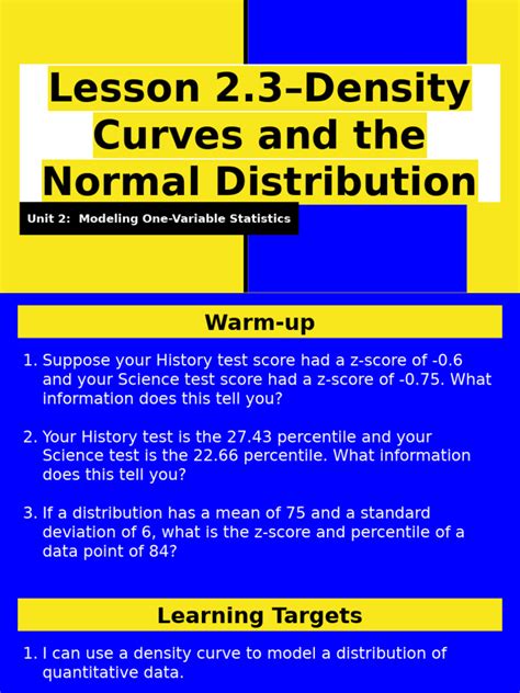 Lesson 23density Curves And The Normal Distribution Pdf Histogram