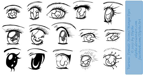 Various Female Anime Manga Eyes By Elythe On Deviantart