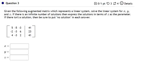 solved given the following augmented matrix which represents