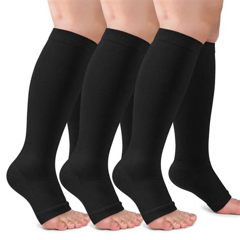 3 Pack Copper Compression Socks For Women And Men 20 30mmhg Open Toe
