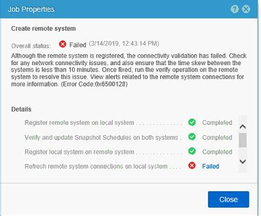 Dell EMC Unity Creating Replication Connection Fails With Time Skew Local Interconnects