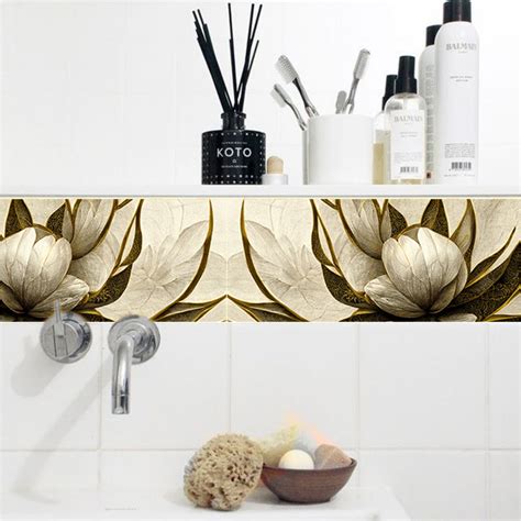 Декоративни стикери за плочки Керамичен божур Artboxbg