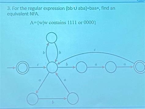Solved 3 For The Regular Expression Bb U Ababaa Find