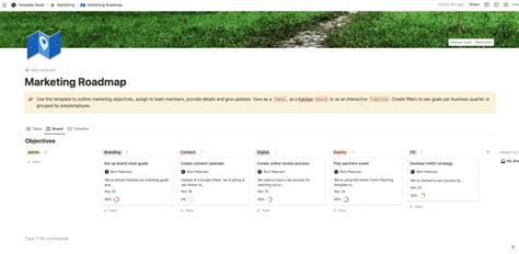 Notion Marketing Roadmap Template Template Road