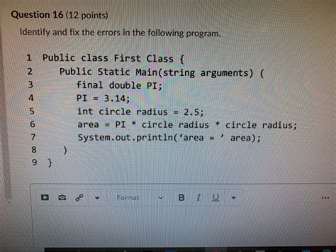 Solved Question Points Identify And Fix The Errors Chegg