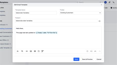 How To Add Today S Date In An Email Template Salesmate