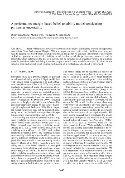 (PDF) A performance-margin-based belief reliability model considering ...