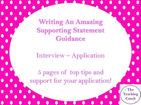 Writing A Supporting Statement Guidance Example Application Support