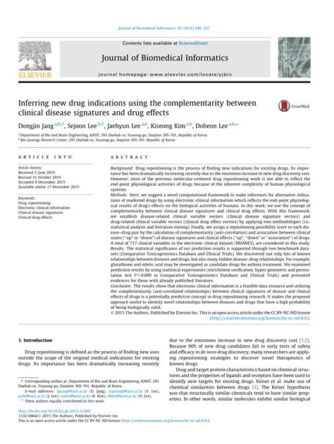Pdf Inferring New Drug Indications Using The Complementarity Between