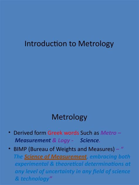 01 Introduction To Metrology Pdf Metrology Accuracy And Precision
