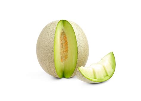 Premium Photo Close Up Fresh Melon Cantaloupe With Short Stalk