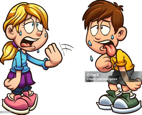 Kinder Leiden Unter Hitze Stock Vektor Art Und Mehr Bilder Von Schweiß Schweiß Comic