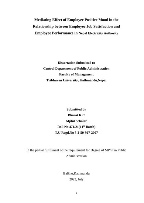 Pdf Mediating Effect Of Employee Positive Mood In The Relationship Between Employee Job
