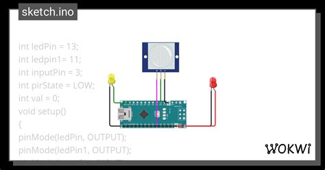 Pir And Led Wokwi Esp32 Stm32 Arduino Simulator