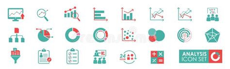 analytics solid icons vector collection stock vector illustration of