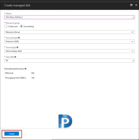 Create And Attach Data Disk To VM In Azure Portal