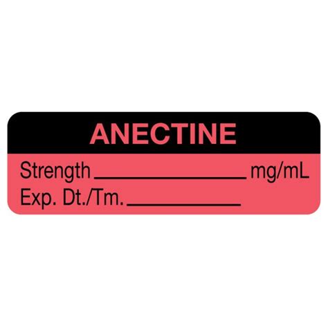 Anesthesia Label Anectine Mgml 1 12 X 12 United Ad Label