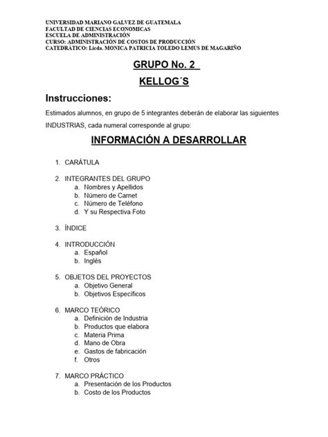 Grupo No 3 Kellog S Pdf