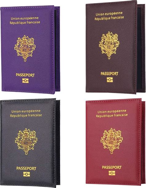 Beifon 4 Pcs Protège Passeport Porte Etui Housse Passeport Couverture