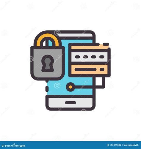 Mobile Phone Unlocked Notification Password Vector Color Icon Stock Vector Illustration Of