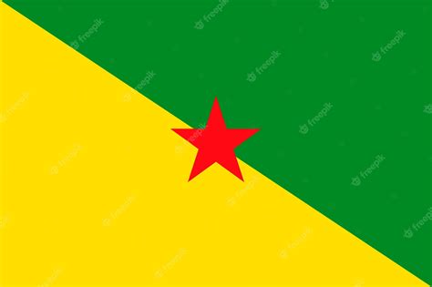 프랑스령 기아나 국기 공식 색상 및 비율 벡터 일러스트 레이 션 프리미엄 벡터