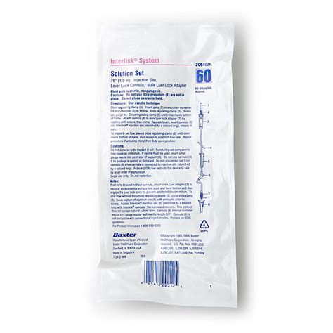 Baxter System Solution Set With Interlink Injection Site Bowers