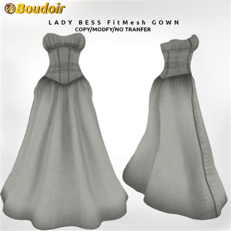 Second Life Marketplace Boudoir Lady Bess Copy Modify Fitmesh Gown