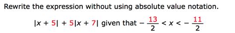 Solved Rewrite The Expression Without Using Absolute Value